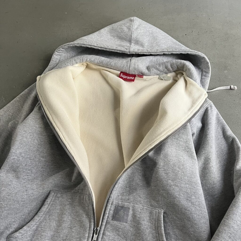 00s Supreme Thermal Zip Up Hoodie - blue room