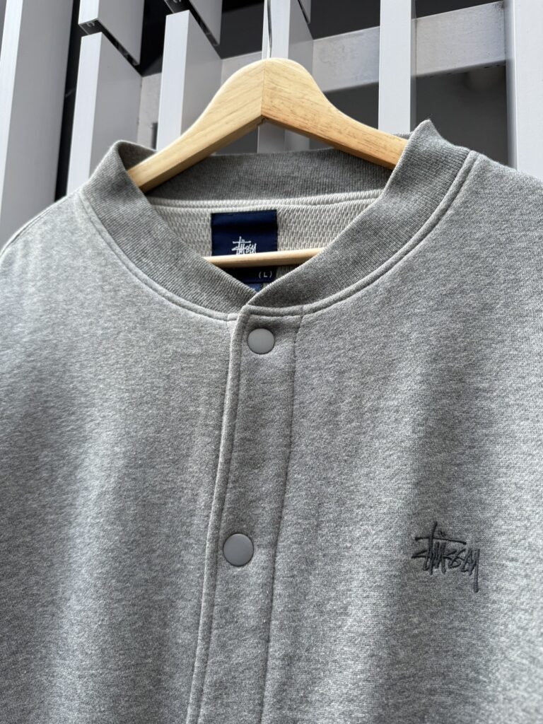 00s Stussy Snap-button sweat cardigan - blue room